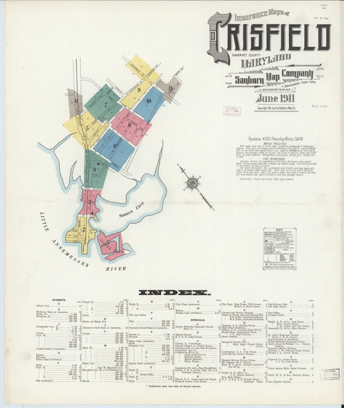 Crisfield, Maryland 1911 - Old Map Maryland Fire Insurance Index - OLD MAPS