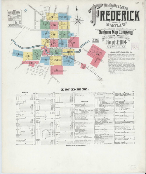 Frederick, Maryland 1904 - Old Map Maryland Fire Insurance Index - OLD MAPS