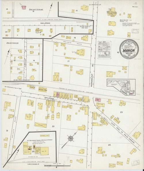 Marion, Maryland 1917 - Old Map Maryland Fire Insurance Index - OLD MAPS