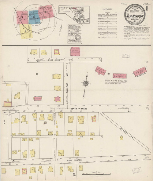 New Windsor, Maryland 1922 - Old Map Maryland Fire Insurance Index ...