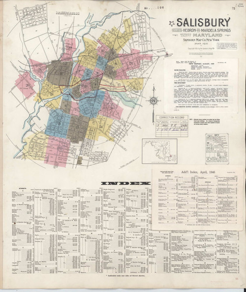 Salisbury, Maryland 1950 - Old Map Maryland Fire Insurance Index - OLD MAPS