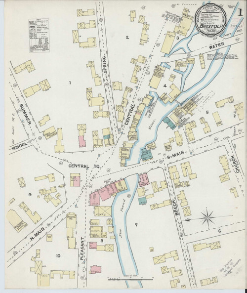 Bristol, New Hampshire 1892 - Old Map New Hampshire Fire Insurance ...