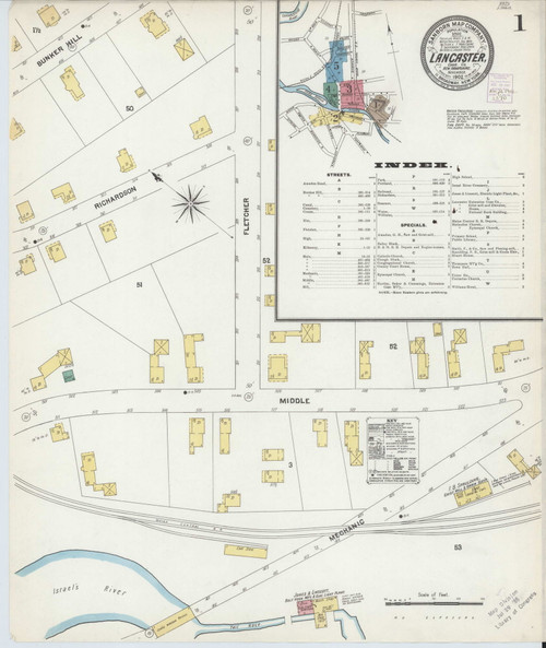 Lancaster, New Hampshire 1902 - Old Map New Hampshire Fire Insurance ...