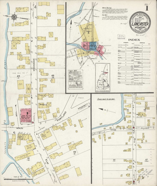 Lancaster, New Hampshire 1921 - Old Map New Hampshire Fire Insurance ...
