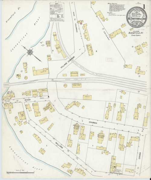 North Stratford, New Hampshire 1912 - Old Map New Hampshire Fire ...