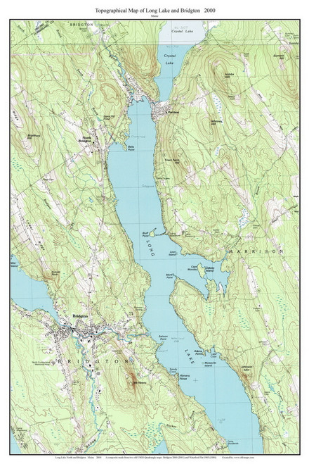 Long Lake & Bridgton 2000 - Custom USGS Old Topo Map - Maine 1 - OLD MAPS