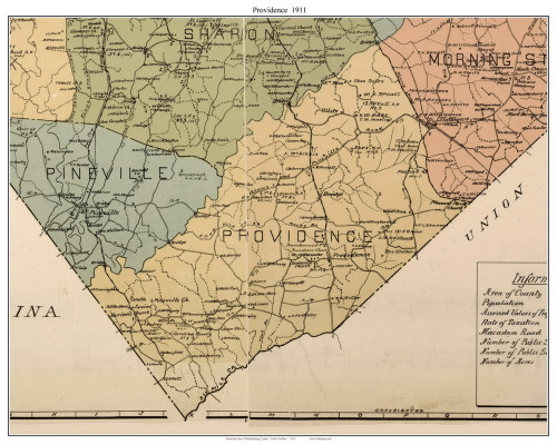 Providence Township, North Carolina 1911 Old Town Map Custom Print ...