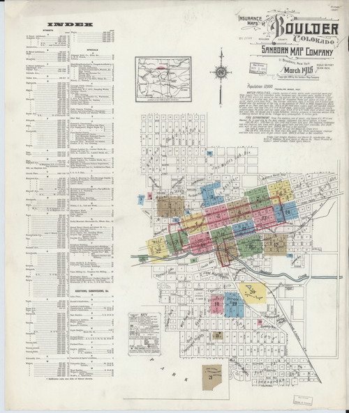 Boulder, Colorado 1918 - Old Map Colorado Fire Insurance Index - OLD MAPS