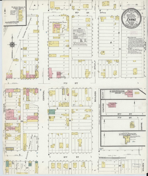 Evans, Colorado 1909 - Old Map Colorado Fire Insurance Index - OLD MAPS