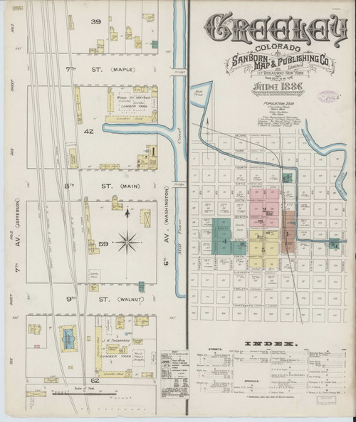 Greeley, Colorado 1886 - Old Map Colorado Fire Insurance Index - OLD MAPS