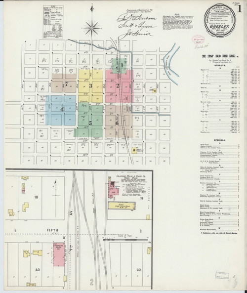 Greeley, Colorado 1895 - Old Map Colorado Fire Insurance Index - OLD MAPS