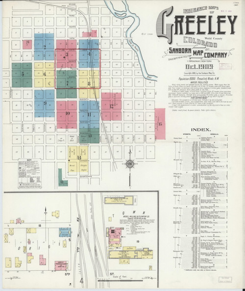 Greeley, Colorado 1909 - Old Map Colorado Fire Insurance Index - OLD MAPS