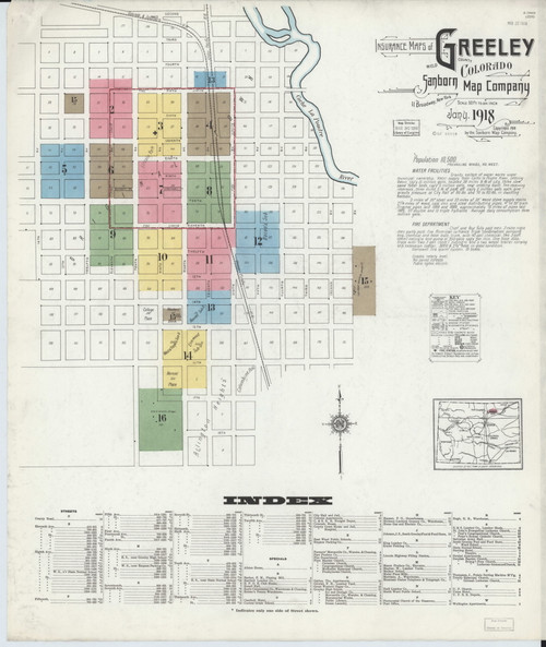Greeley, Colorado 1918 - Old Map Colorado Fire Insurance Index - OLD MAPS
