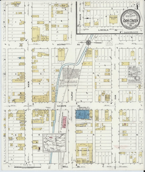 Oak Creek, Colorado 1920 - Old Map Colorado Fire Insurance Index - OLD MAPS