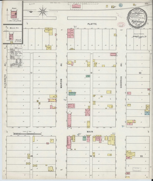 Platteville, Colorado 1895 - Old Map Colorado Fire Insurance Index ...