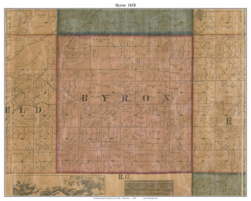 Byron, Wisconsin 1858 Old Town Map Custom Print - Fond du Lac Co. - OLD ...