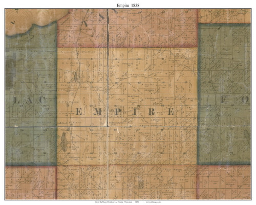 Empire, Wisconsin 1858 Old Town Map Custom Print - Fond du Lac Co ...