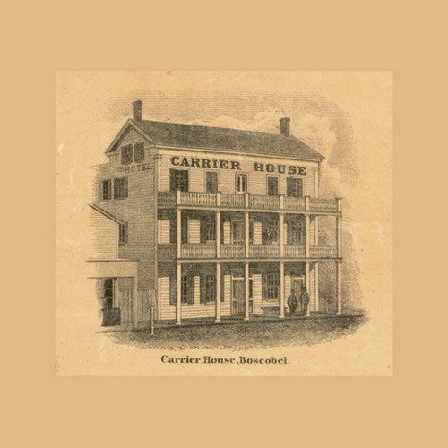 Carrier House, Boscobel, Wisconsin 1868 Old Town Map Custom Print ...