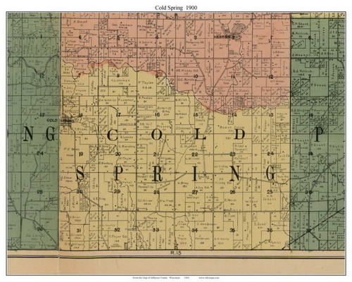 Cold Spring, Wisconsin 1900 Old Town Map Custom Print - Jefferson Co ...