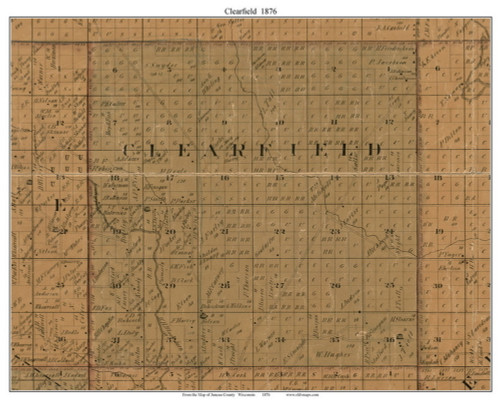 Clearfield, Wisconsin 1876 Old Town Map Custom Print - Juneau Co. - OLD ...