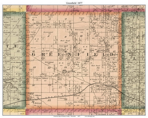 Greenfield, Wisconsin 1877 Old Town Map Custom Print - Monroe Co. - OLD ...