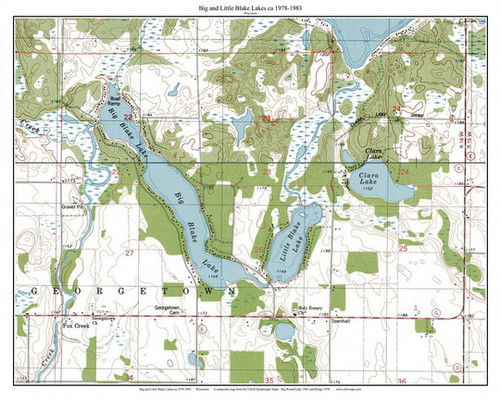 Blake Lakes 1978-1983 - Custom USGS Old Topo Map - Wisconsin 5 - OLD MAPS