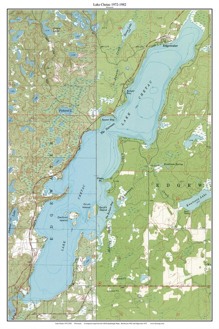 Lake Chetac 1972-1982 - Custom USGS Old Topo Map - Wisconsin 5 - OLD MAPS