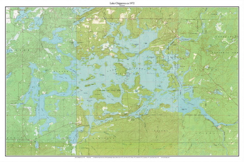Lake Chippewa 1972 - Custom USGS Old Topo Map - Wisconsin 6 - OLD MAPS
