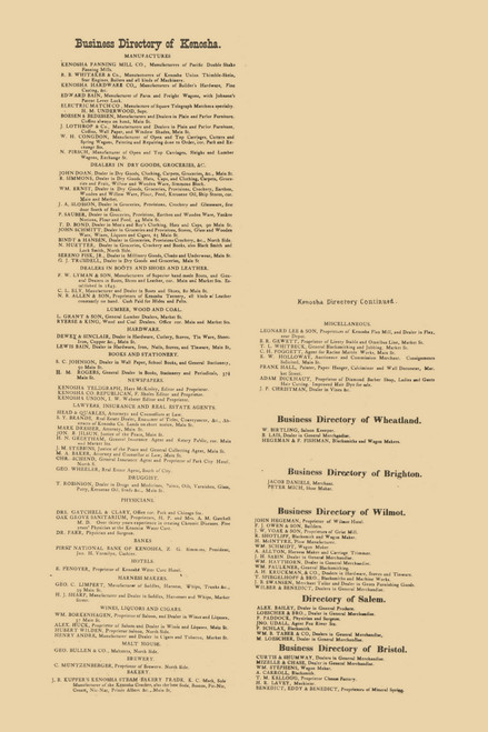Kenosha, Wheatland, Wilmot, Etc. Business Directories, Wisconsin 1873 ...