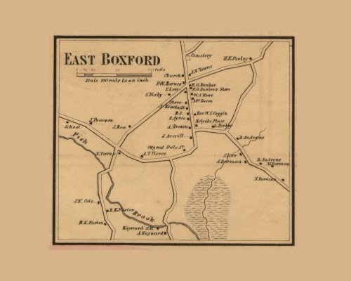 East Boxford Village Massachusetts 1856 Old Town Map Custom Print ...