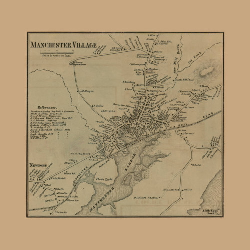 Manchester Village Massachusetts 1856 Old Town Map Custom Print Essex