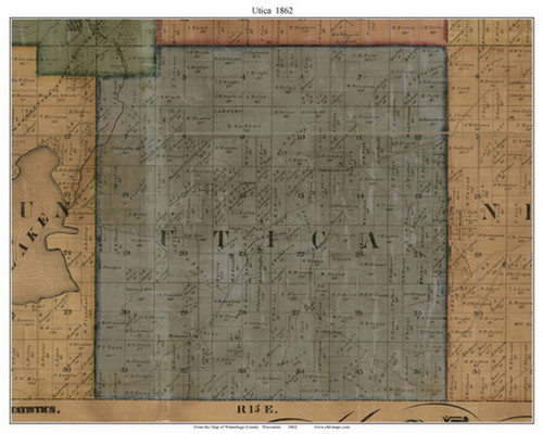 Utica, Wisconsin 1862 Old Town Map Custom Print - Winnebago Co. - OLD MAPS