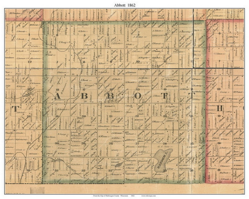 Abbott, Wisconsin 1862 Old Town Map Custom Print - Sheboygan Co. - OLD MAPS