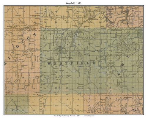 Westfield, Wisconsin 1850 Old Town Map Custom Print - Sauk Co. - OLD MAPS