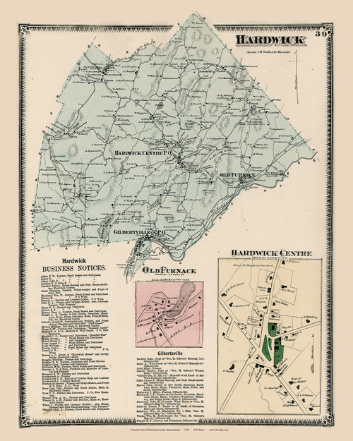 Hardwick Town, Harwick Centre and Old Furnace Villages, Massachusetts ...