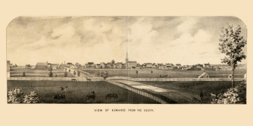 View of Kewanee Illinois 1860 - Old Town Map Custom Print - Henry Co ...