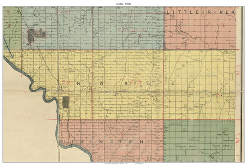 Noble, Oklahoma 1900 Old Town Map Custom Print - Cleveland Co. - OLD MAPS