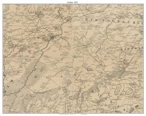 Goshen, New York 1851 Old Town Map Custom Print - Orange Co. - OLD MAPS