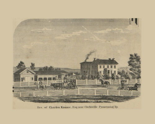 Koonce Residence, Pennsylvania 1860 Old Town Map Custom Print - Mercer ...