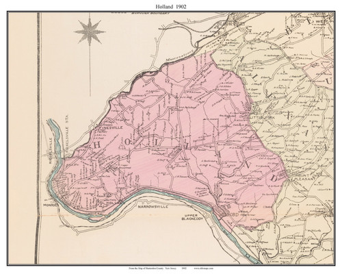 Holland, New Jersey 1902 Old Town Map Custom Print - Hunterdon Co ...