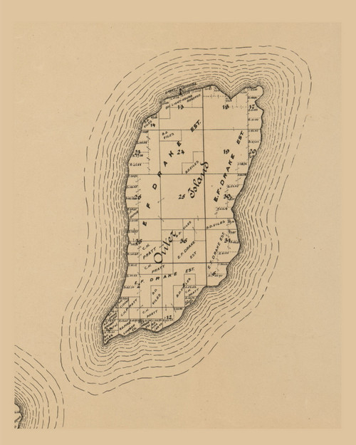 Outer Island, Wisconsin 1898 Old Town Map Custom Print - Ashland Co ...