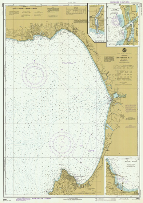 Monterey Bay 1977 - Old Map Nautical Chart PC Harbors 18685 ...