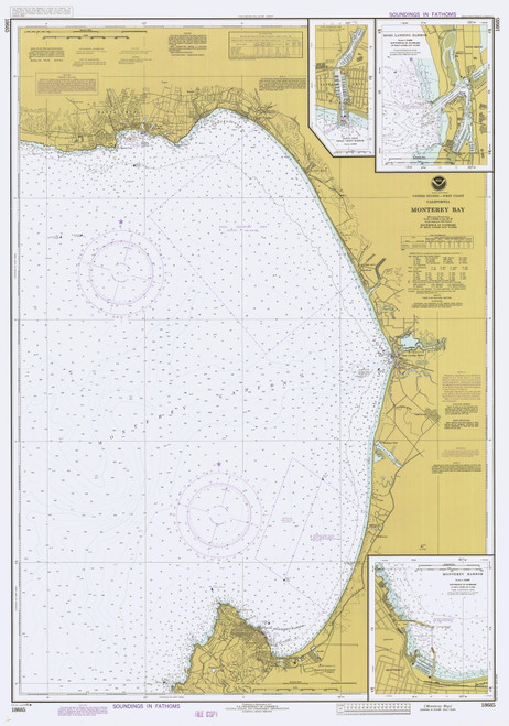 Monterey Bay 1983 - Old Map Nautical Chart PC Harbors 18685 ...