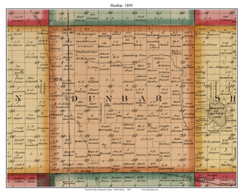Dunbar, North Dakota 1899 Old Town Map Custom Print - Sargent Co - OLD MAPS