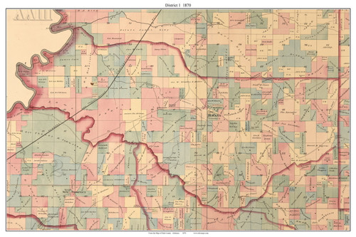District 1, Alabama 1870 Old Town Map Custom Print - Hale Co. - OLD MAPS