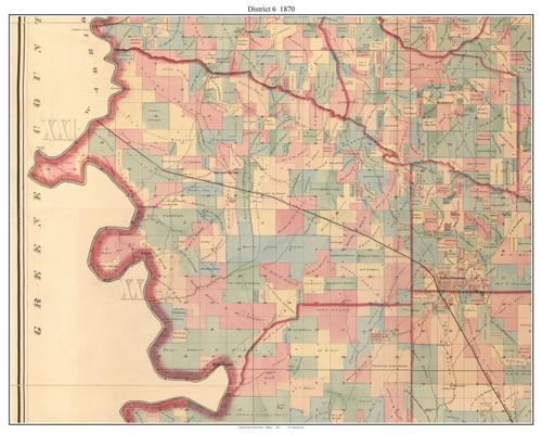 District 6, Alabama 1870 Old Town Map Custom Print - Hale Co. - OLD MAPS