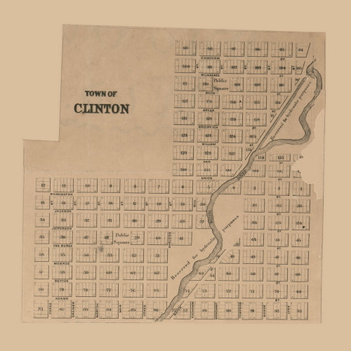 Clinton Village, Christiana, Wisconsin 1861 Old Town Map Custom Print ...