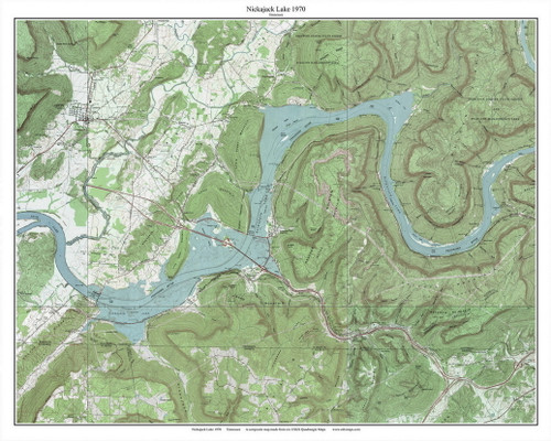 Nickajack Lake 1970 - Custom USGS Old Topo Map - Tennessee - OLD MAPS