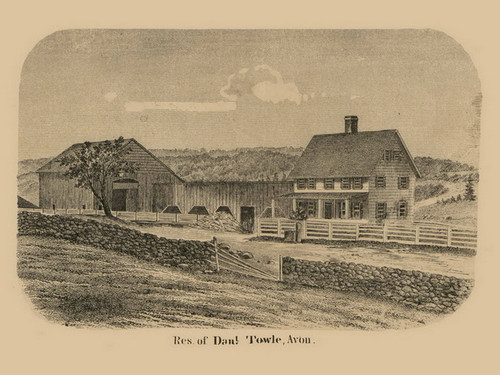 Towle Residence, Avon, Maine 1861 Old Town Map Custom Print - Franklin ...