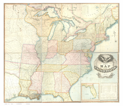 The United States of America 1832 Map - USA Reprint Lay - USA Maps ...